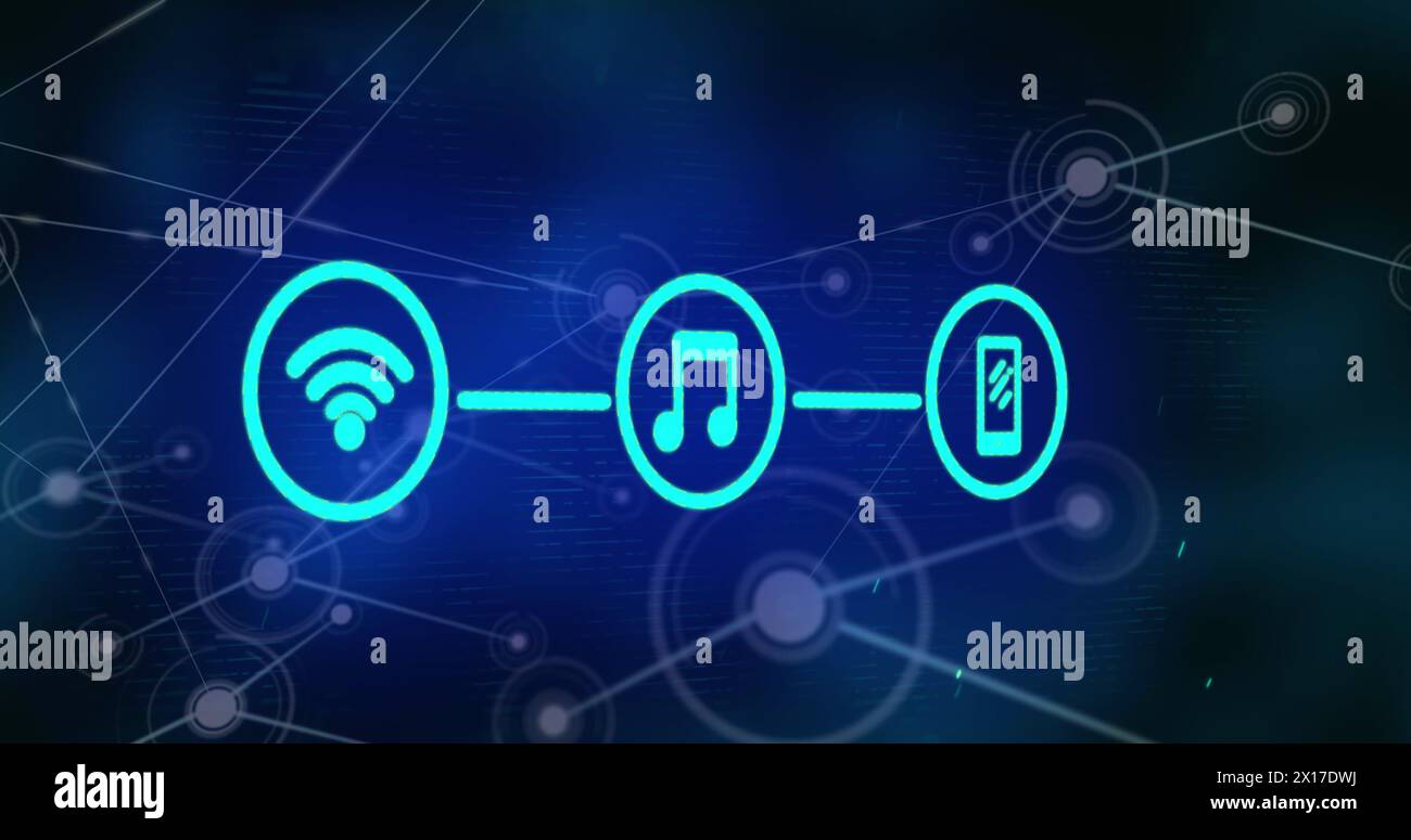 Connected user icons forming network hi-res stock photography and ...