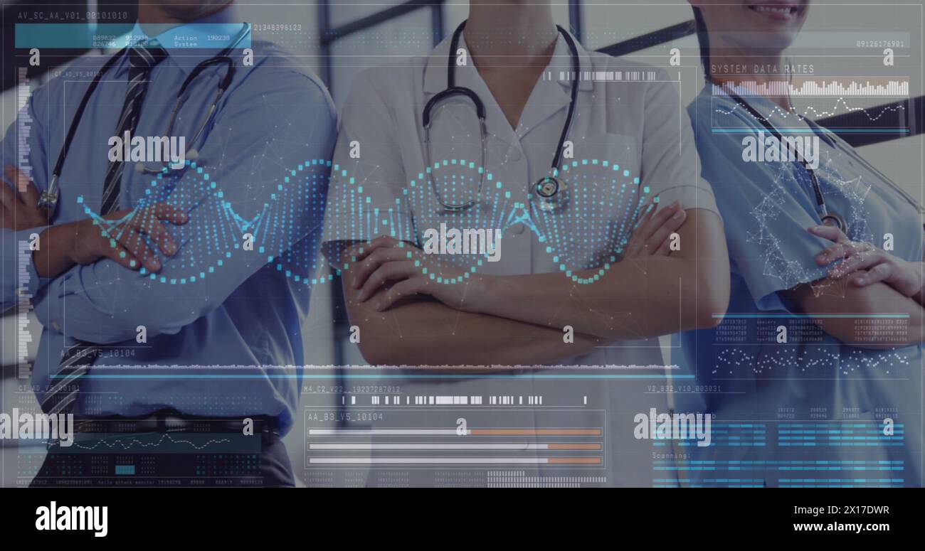 Digital composite of a medical team composed of nurses and doctors with ...