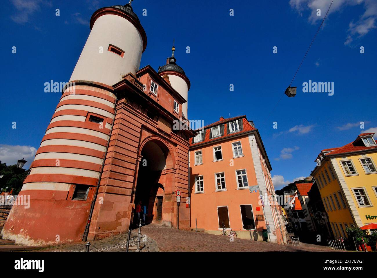 Bridge and gate of Heidelberg, Germany Stock Photo - Alamy