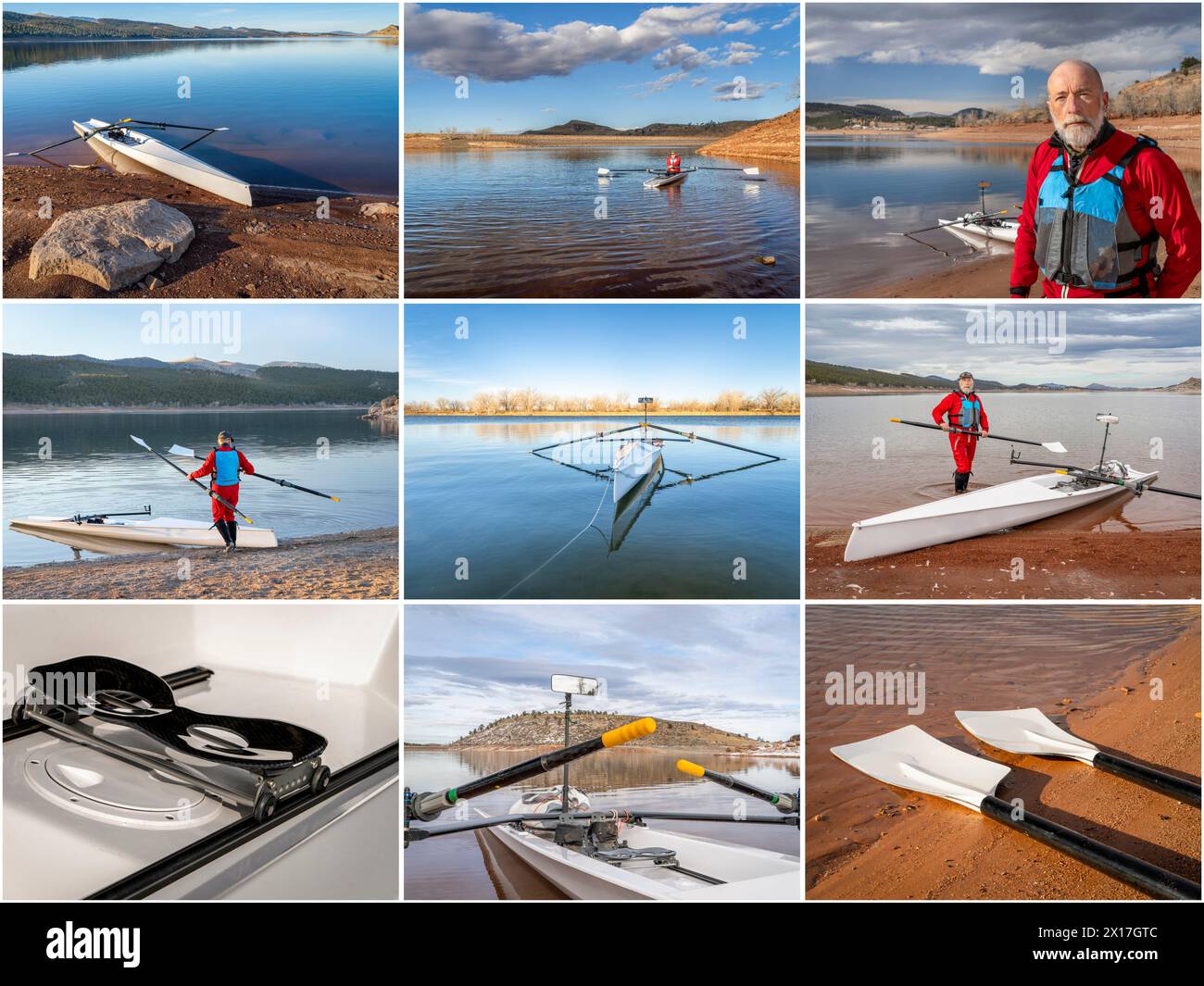 collection of images from winter rowing on lakes in northern Colorado ...