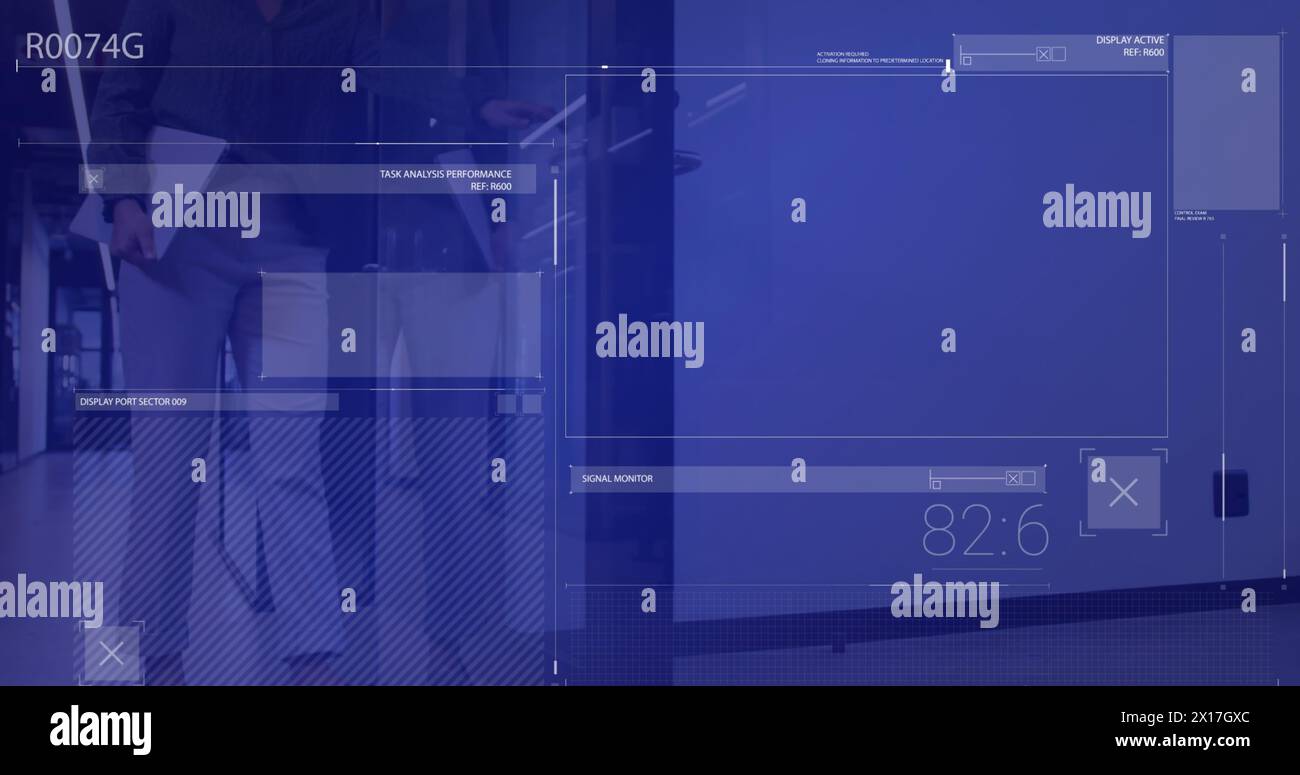 Image of computer display screen over asian businesswoman with laptop ...