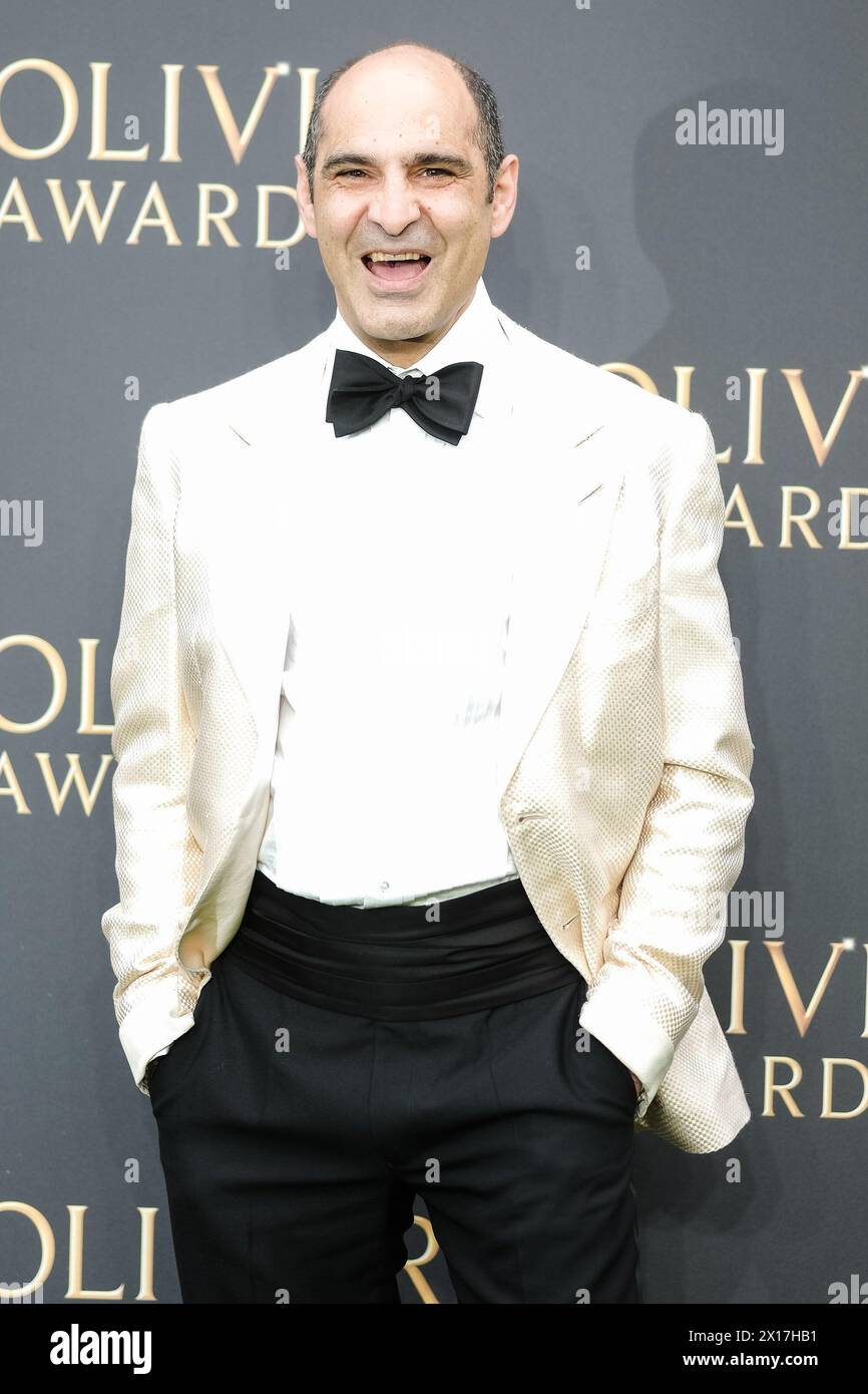 Zubin Varla photographed arriving at the Olivier Awards 2024 with ...