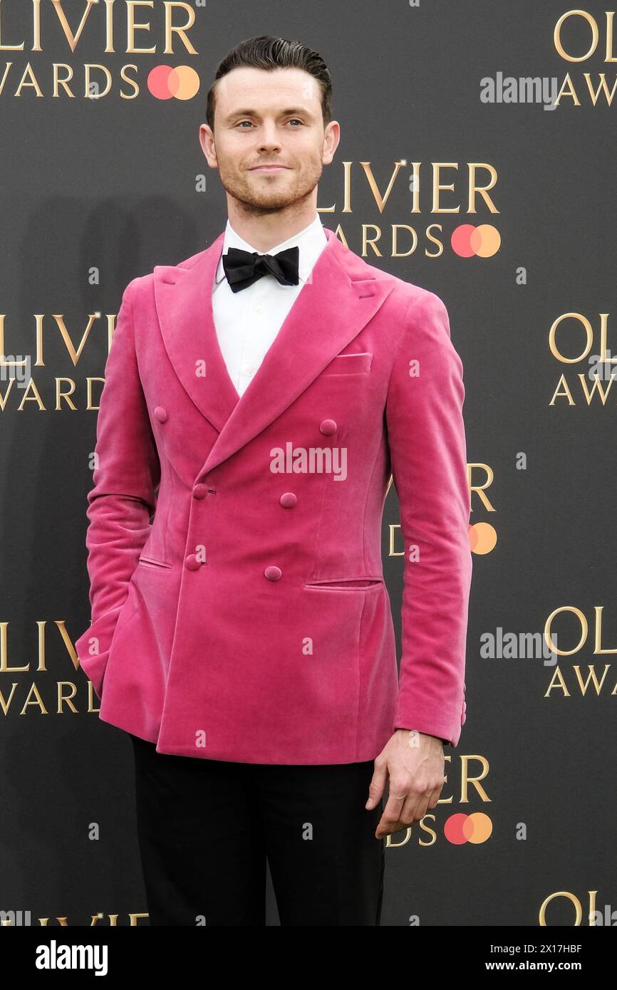 Charlie Stemp photographed arriving at the Olivier Awards 2024 with ...