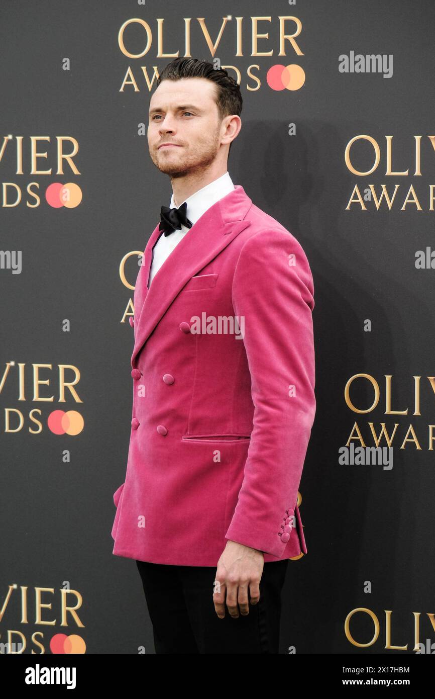 Charlie Stemp photographed arriving at the Olivier Awards 2024 with ...