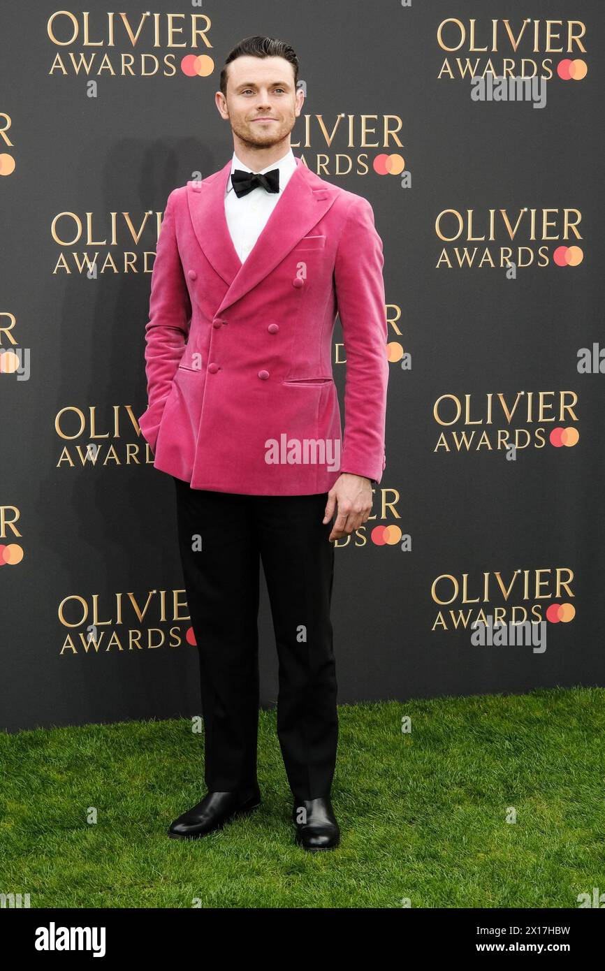 Charlie Stemp photographed arriving at the Olivier Awards 2024 with ...