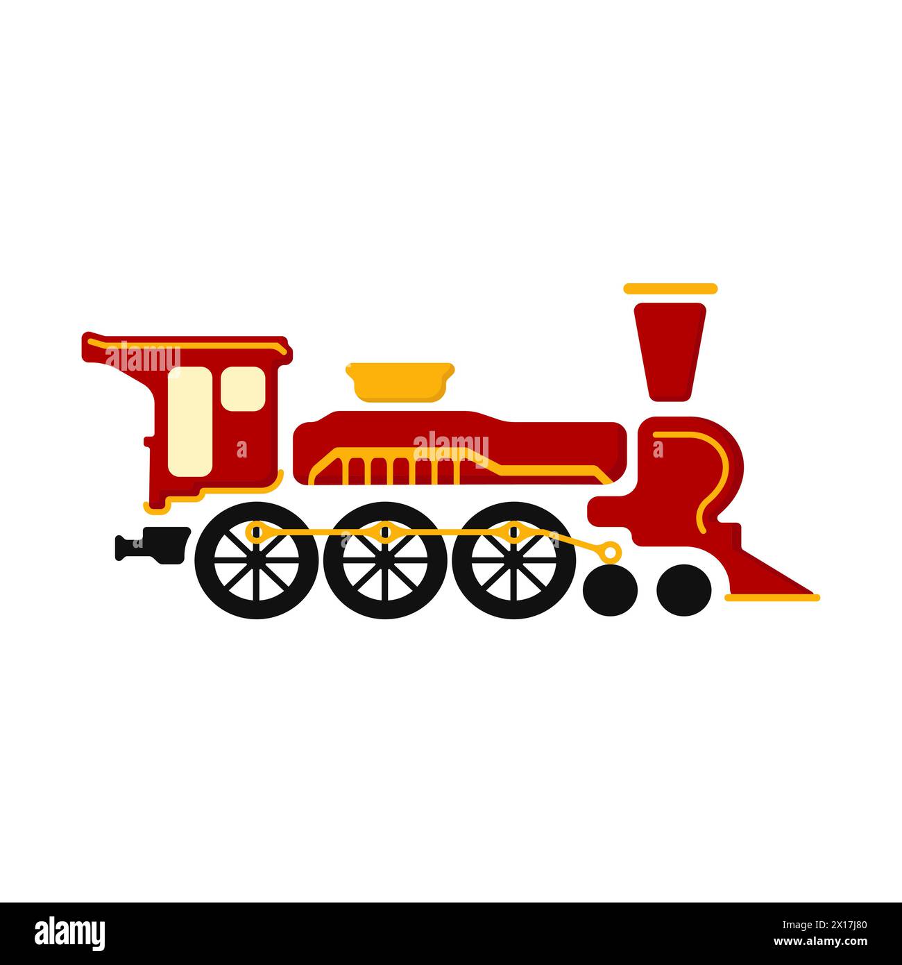 Vintage steam train logo. Bright cartoon locomotive. Railway transport ...
