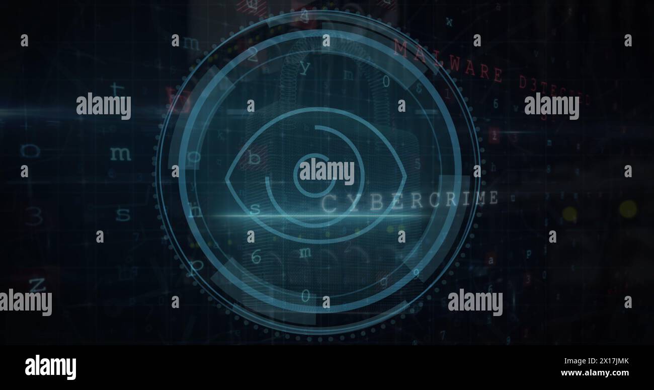 Image of data processing over eye icon Stock Photo - Alamy