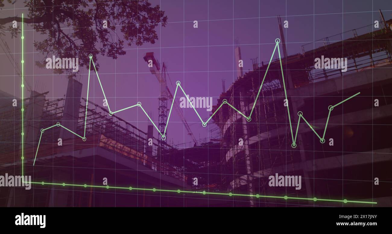 Image of building site over data processing Stock Photo - Alamy