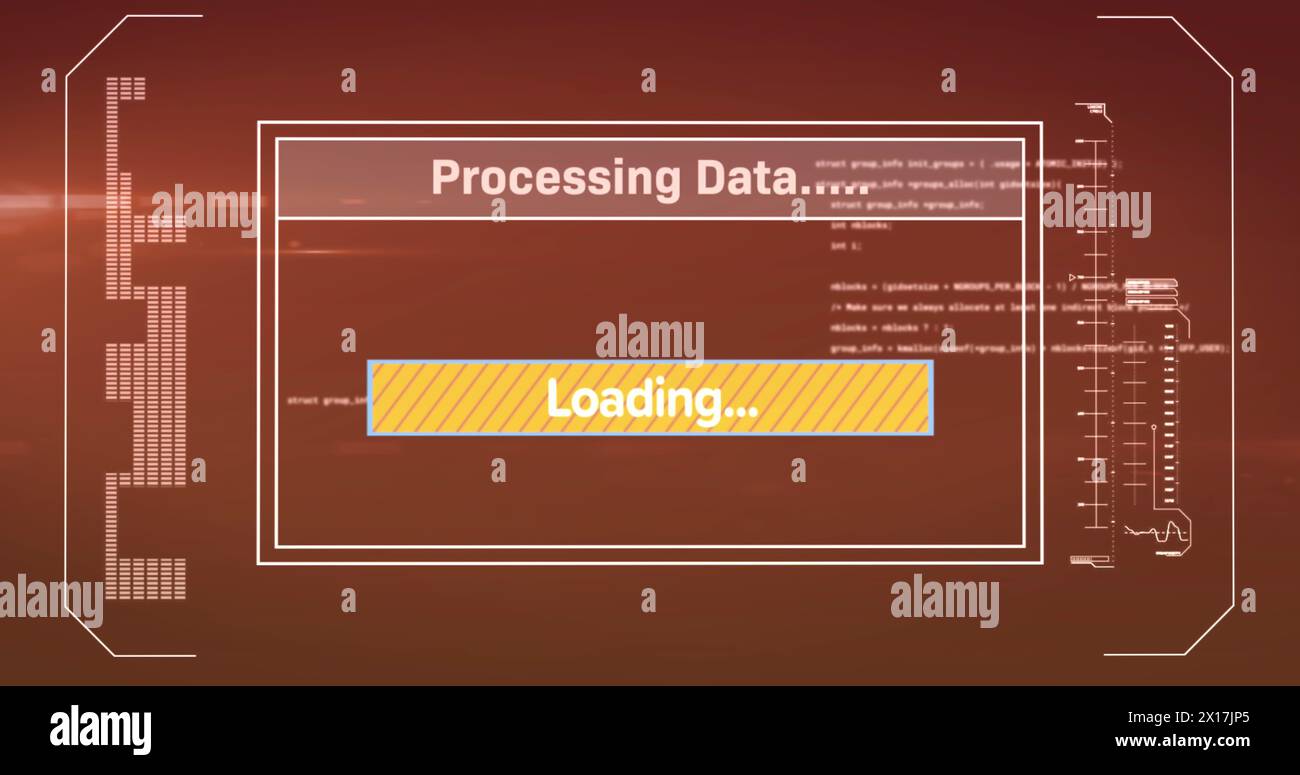 Image of data processing text over screen and computer servers Stock ...