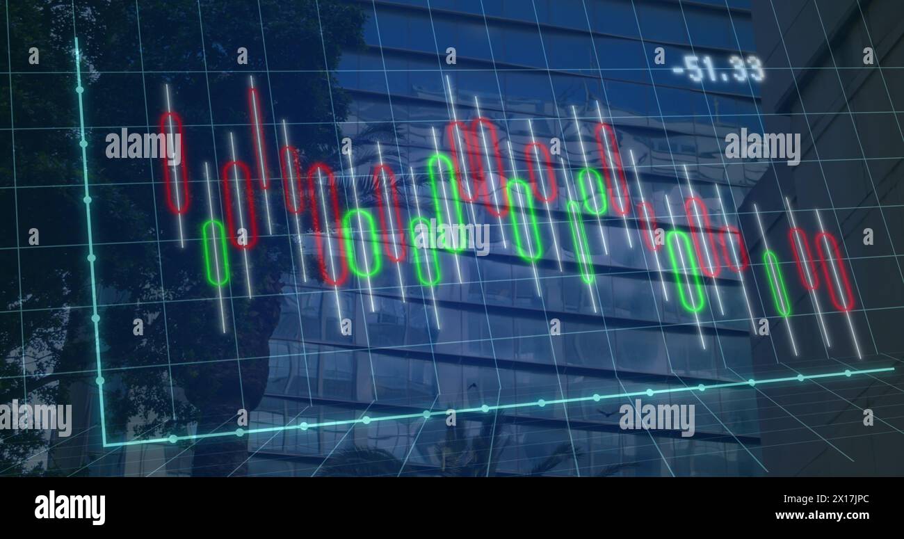 Image of cityscape over data processing Stock Photo - Alamy