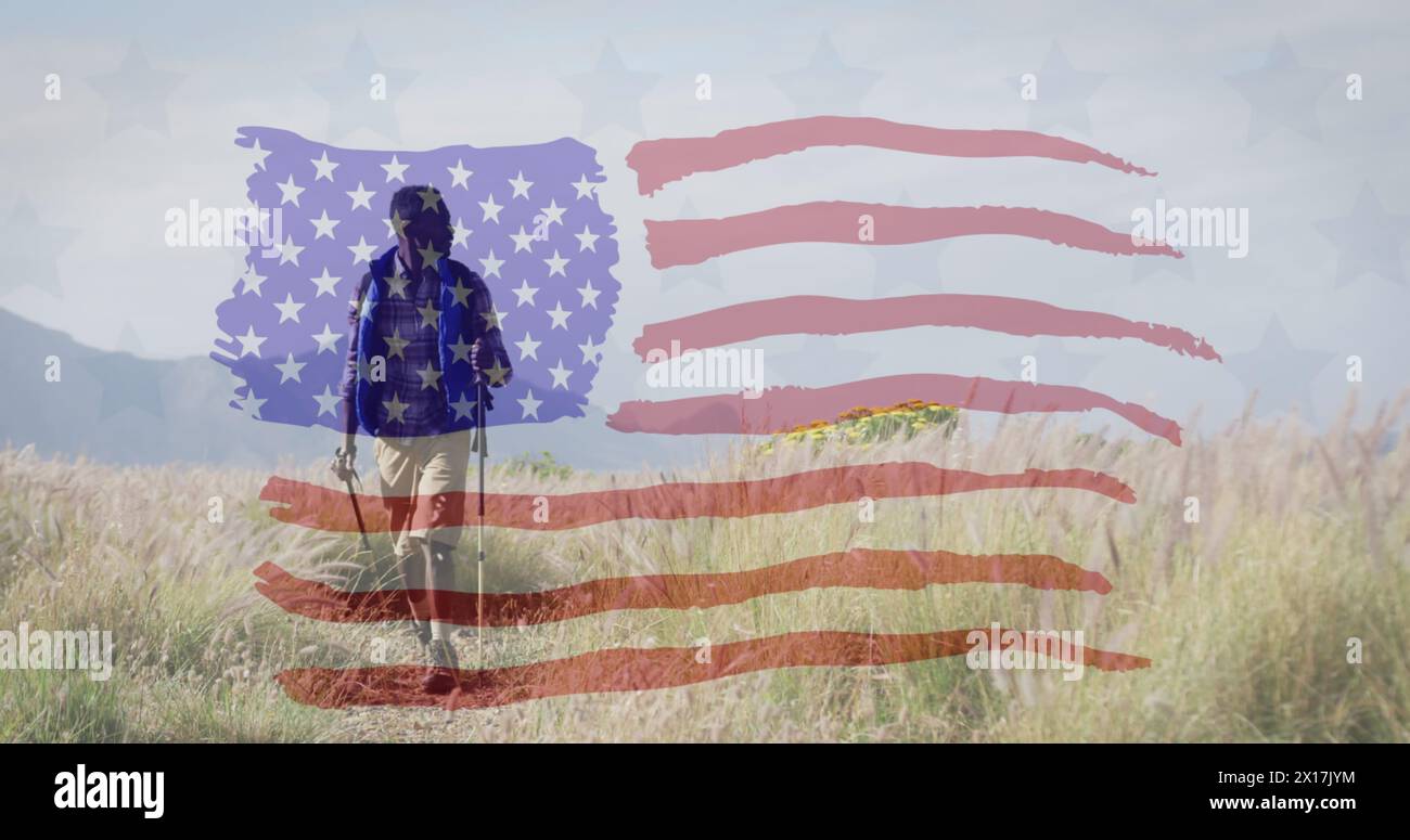 Animation american flag moving over hi-res stock photography and images ...