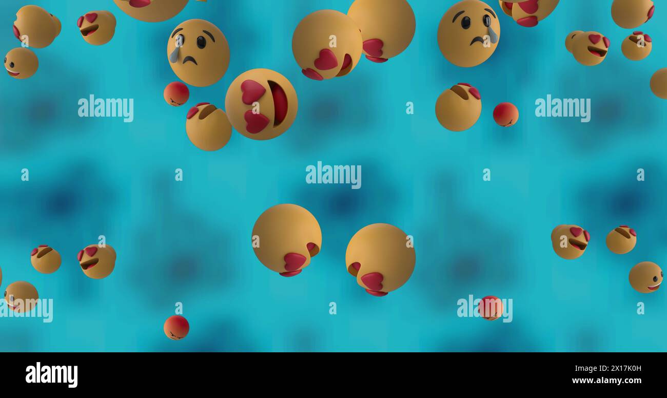 Digital animation multiple emojis falling hi-res stock photography and images - Alamy
