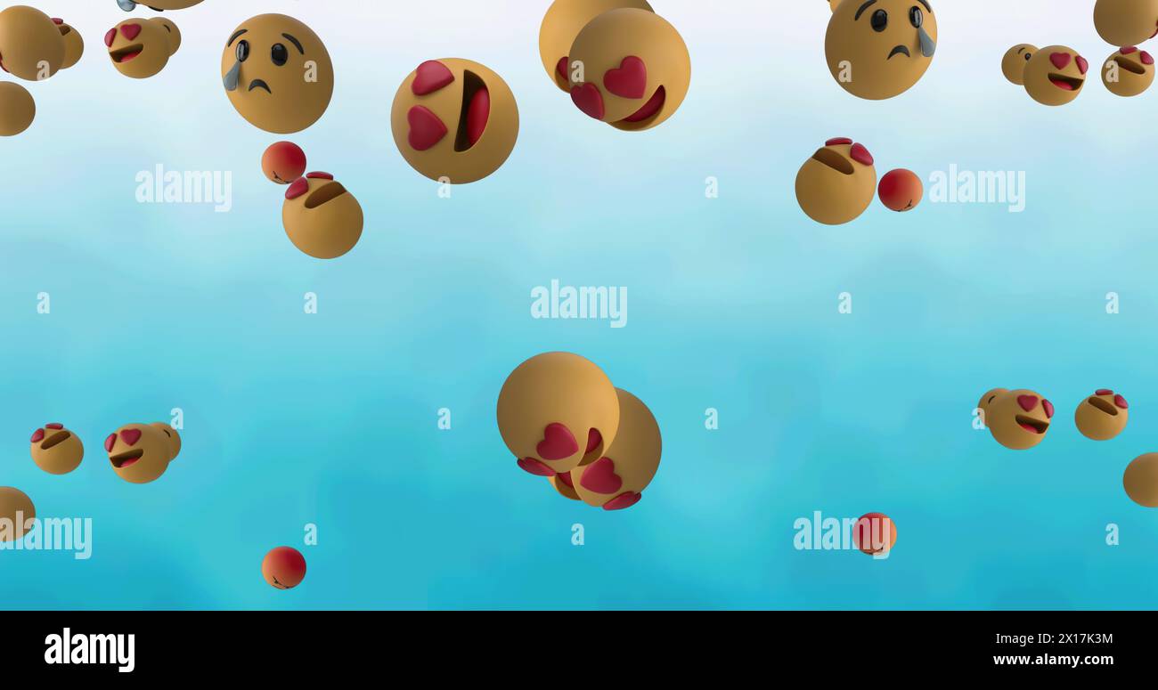 Digital animation multiple emojis falling hi-res stock photography and images - Alamy