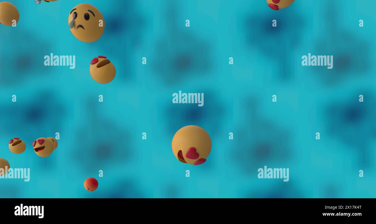 Digital animation multiple emojis falling hi-res stock photography and images - Alamy