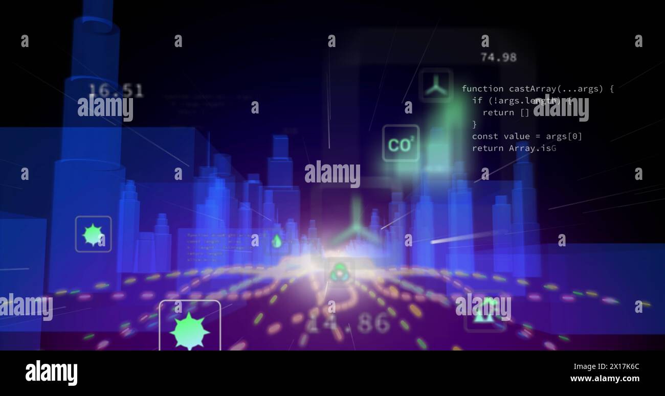 Animation eco icons over network hi-res stock photography and images ...