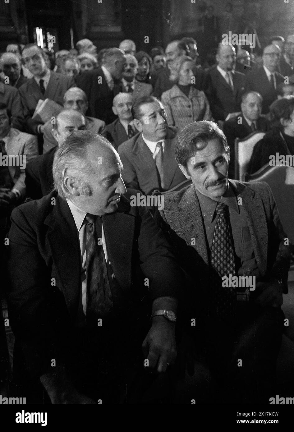 Argentine union leader Lorenzo Miguel (left) with CGT General Secretary ...
