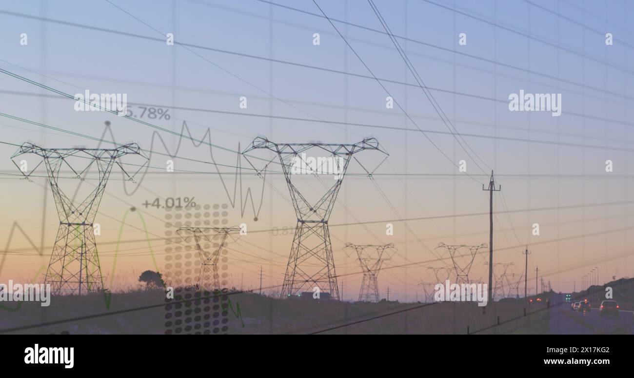 Animation data processing over electricity hi-res stock photography and ...
