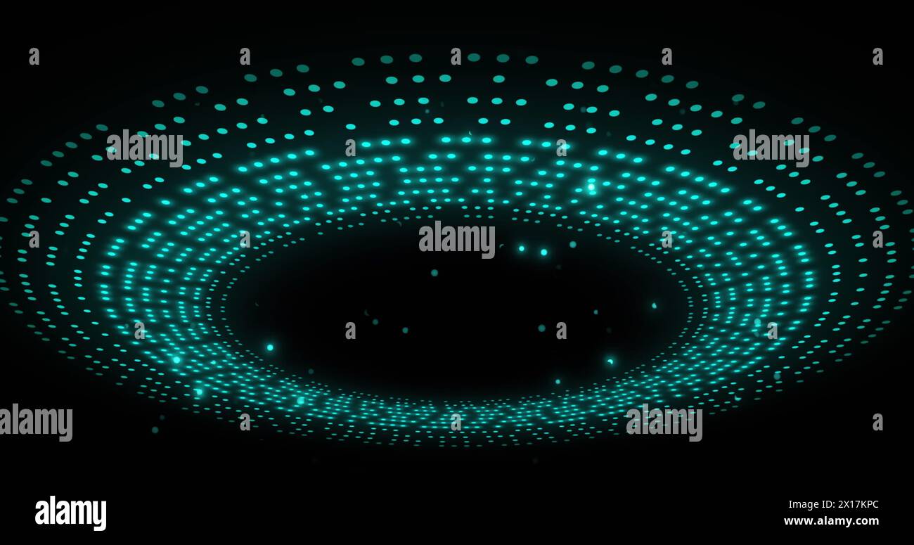 Image of spinning blue glowing circles on black background Stock Photo ...
