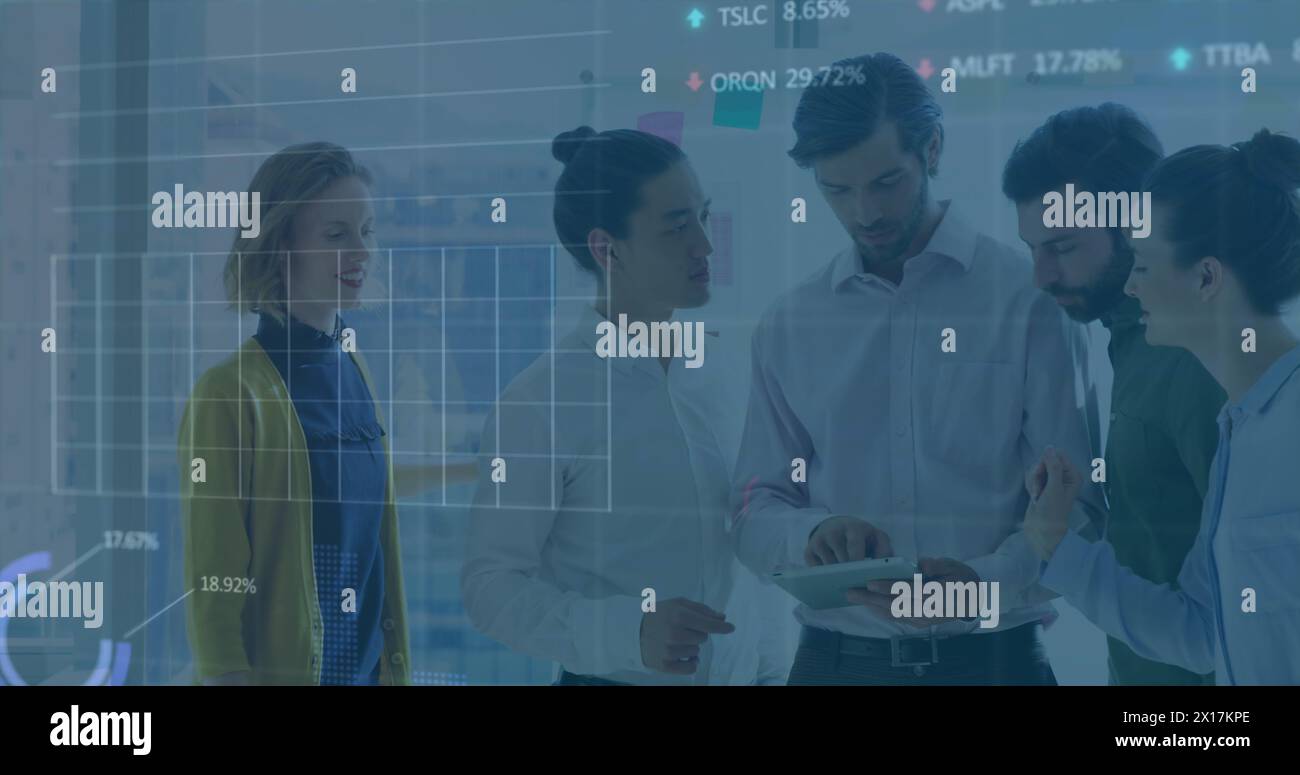 Image Of Statistical Data Processing Over Diverse Group Of Colleagues
