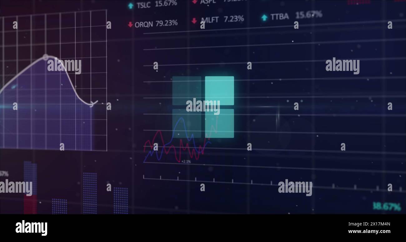Image Of Digital Interface Squares Data Loading And Statistics