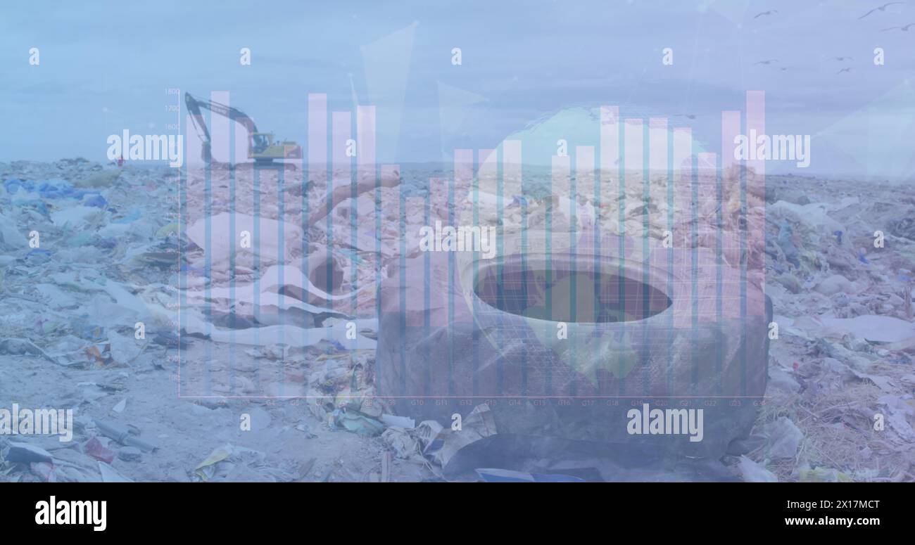 Image of data processing over rubbish dump Stock Photo - Alamy