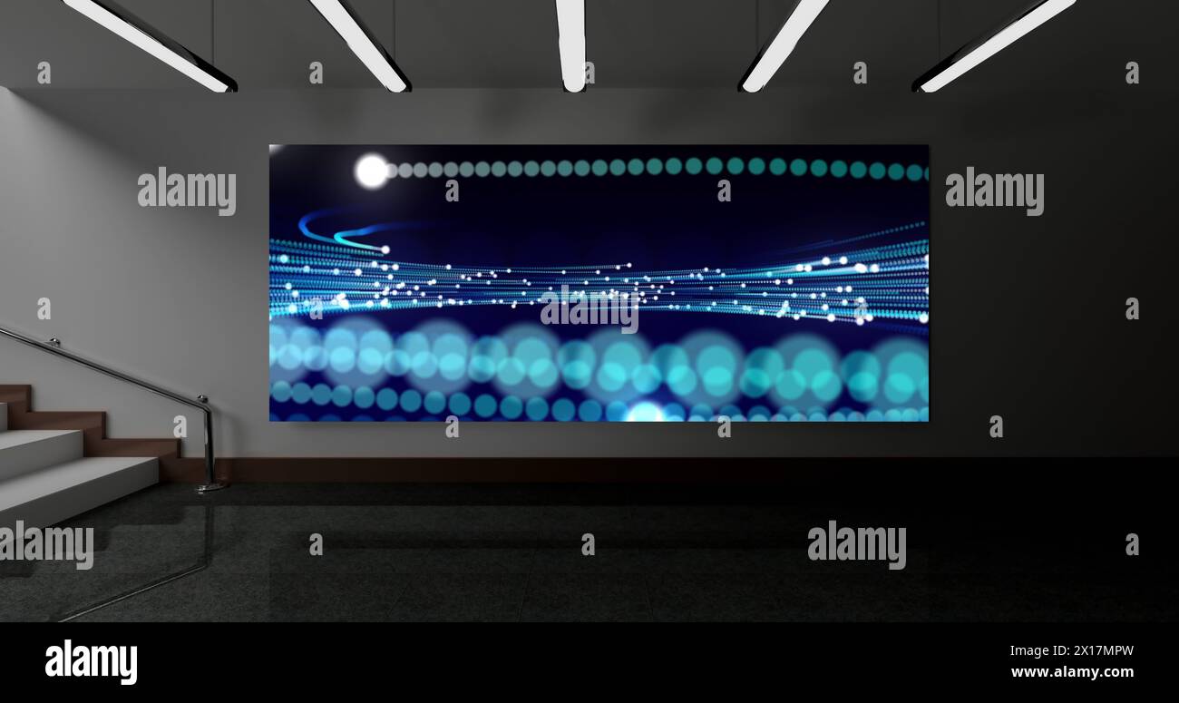 Image of screen with light trails and spots on wall Stock Photo - Alamy