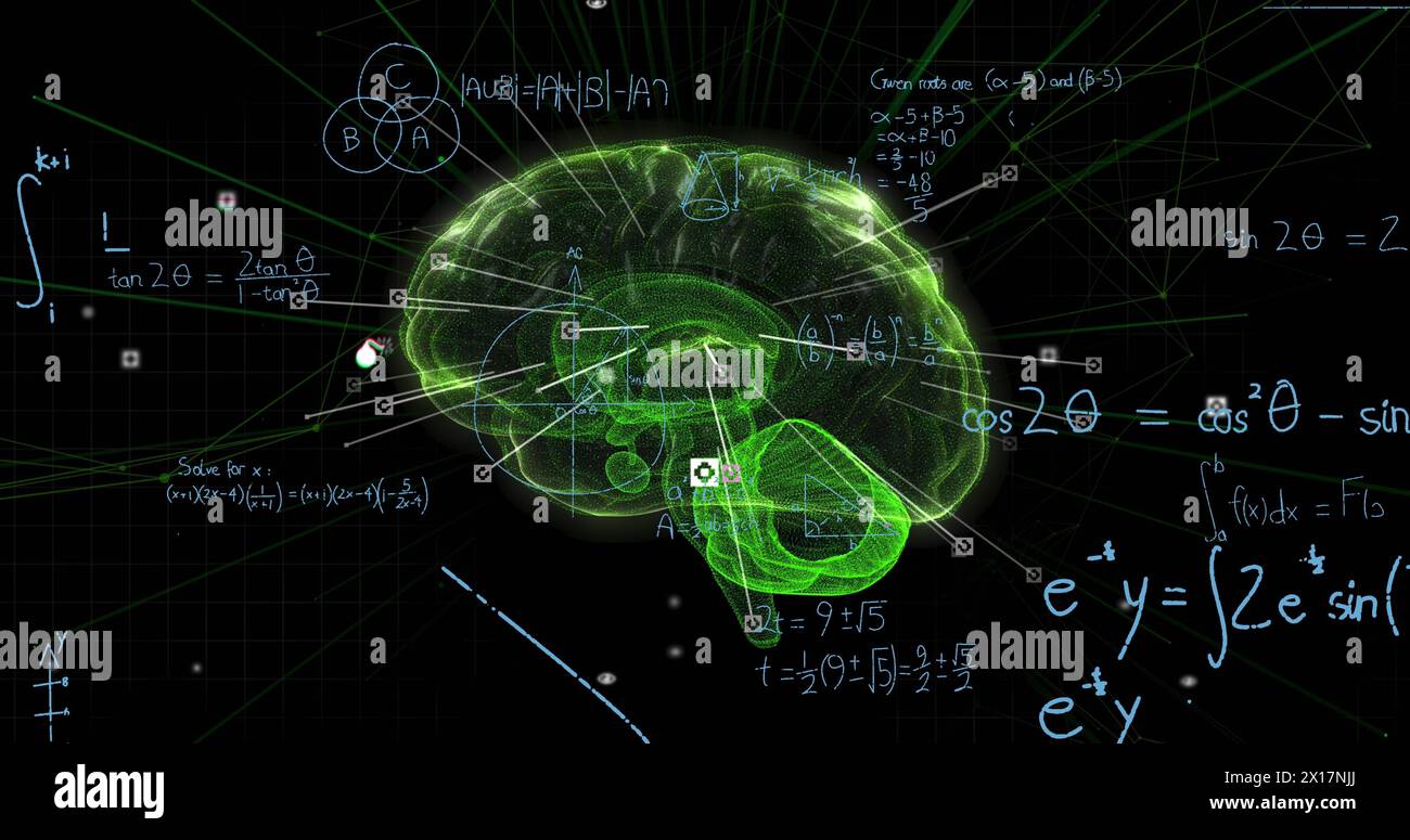 Image of human brain spinning and data processing Stock Photo - Alamy