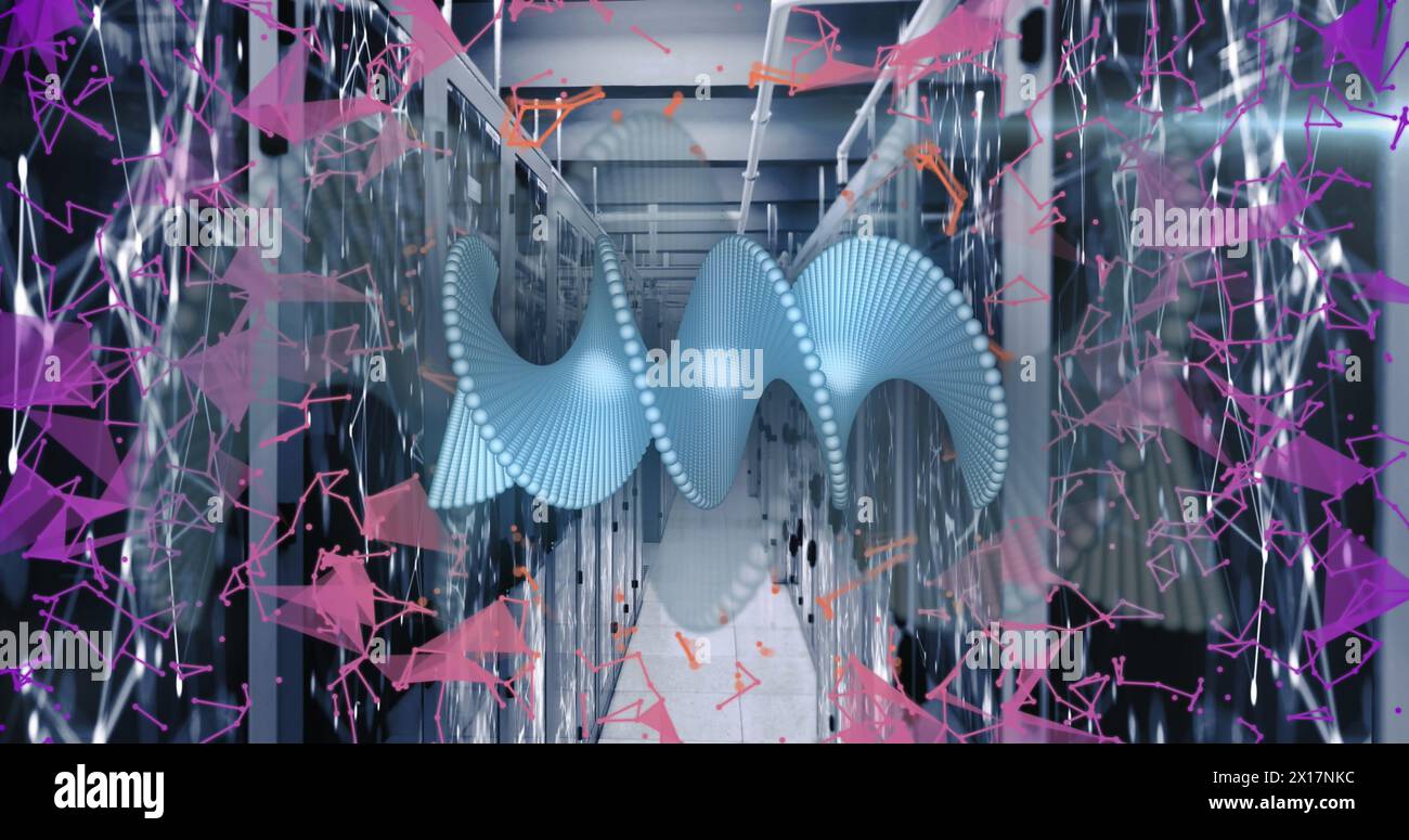 Image of dna strand spinning and data processing over computer servers ...