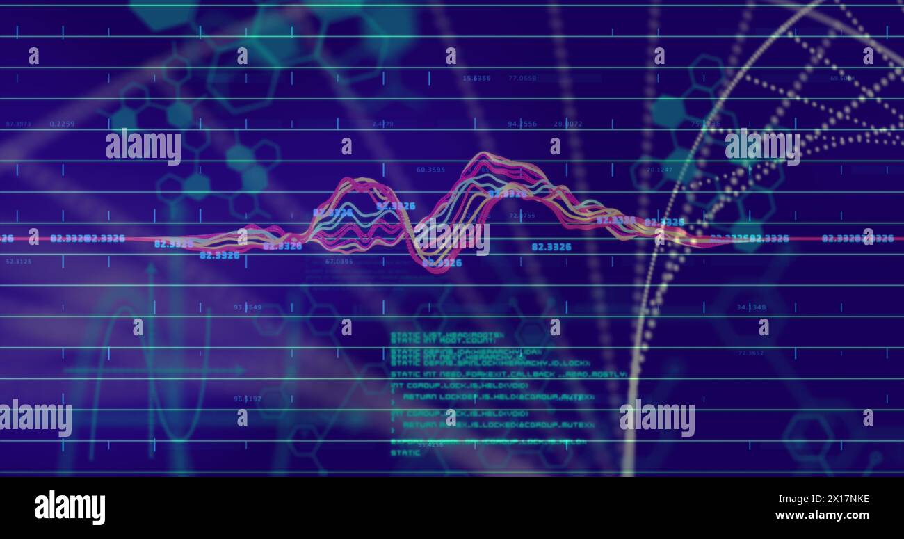 Image of data processing and clouds over grid Stock Photo - Alamy