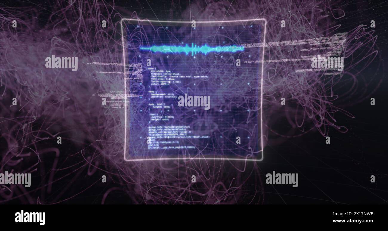 Image of floating binary coding Stock Photo - Alamy