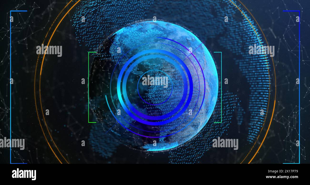 Scope scanning over spinning globe hi-res stock photography and images ...