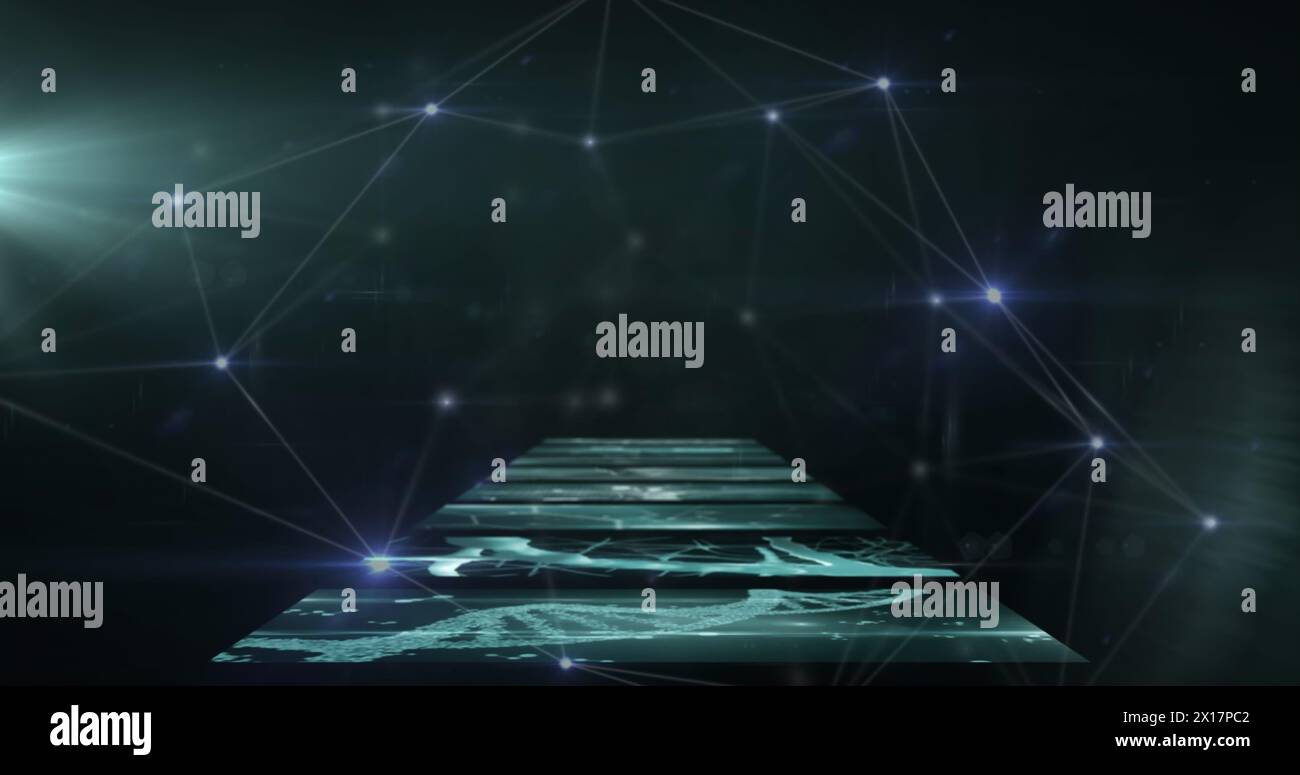 Image of loading bars, circles, numbers, connected dots, graphs over ...