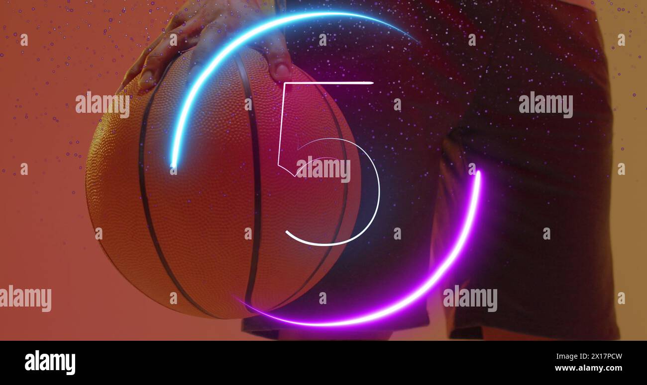 Image of number countdown and ring over african american male ...