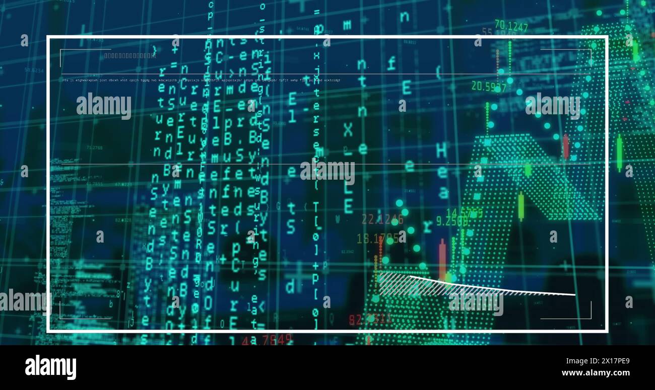 Image Of Multiple Graphs And Computer Language Over Abstract Background Digitally Generated