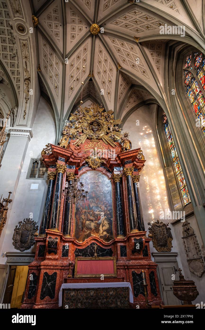 Description: Star vault in St. Thomas choir with red beautifully ...