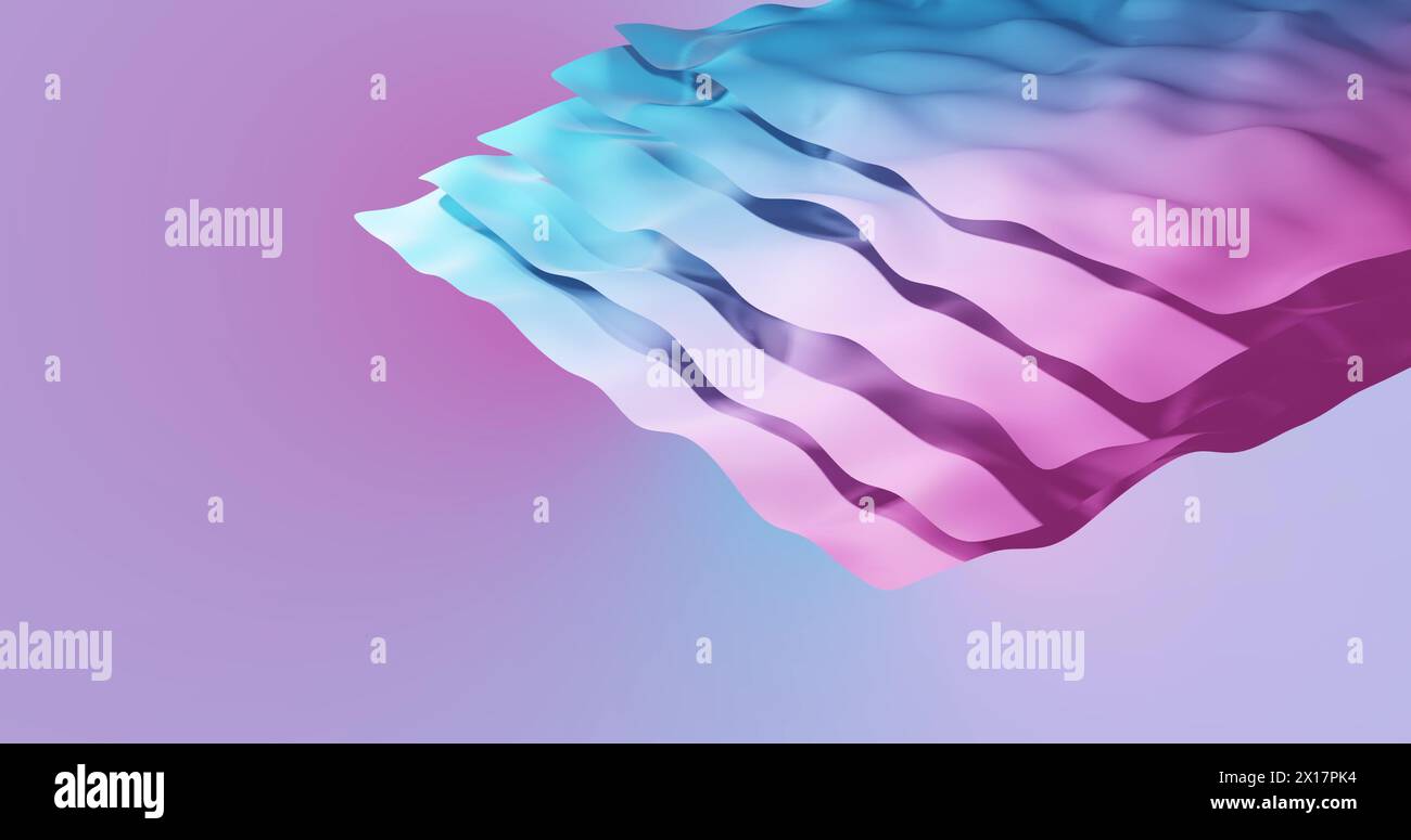 Image of pink to blue gradient layers waving over gradient background ...