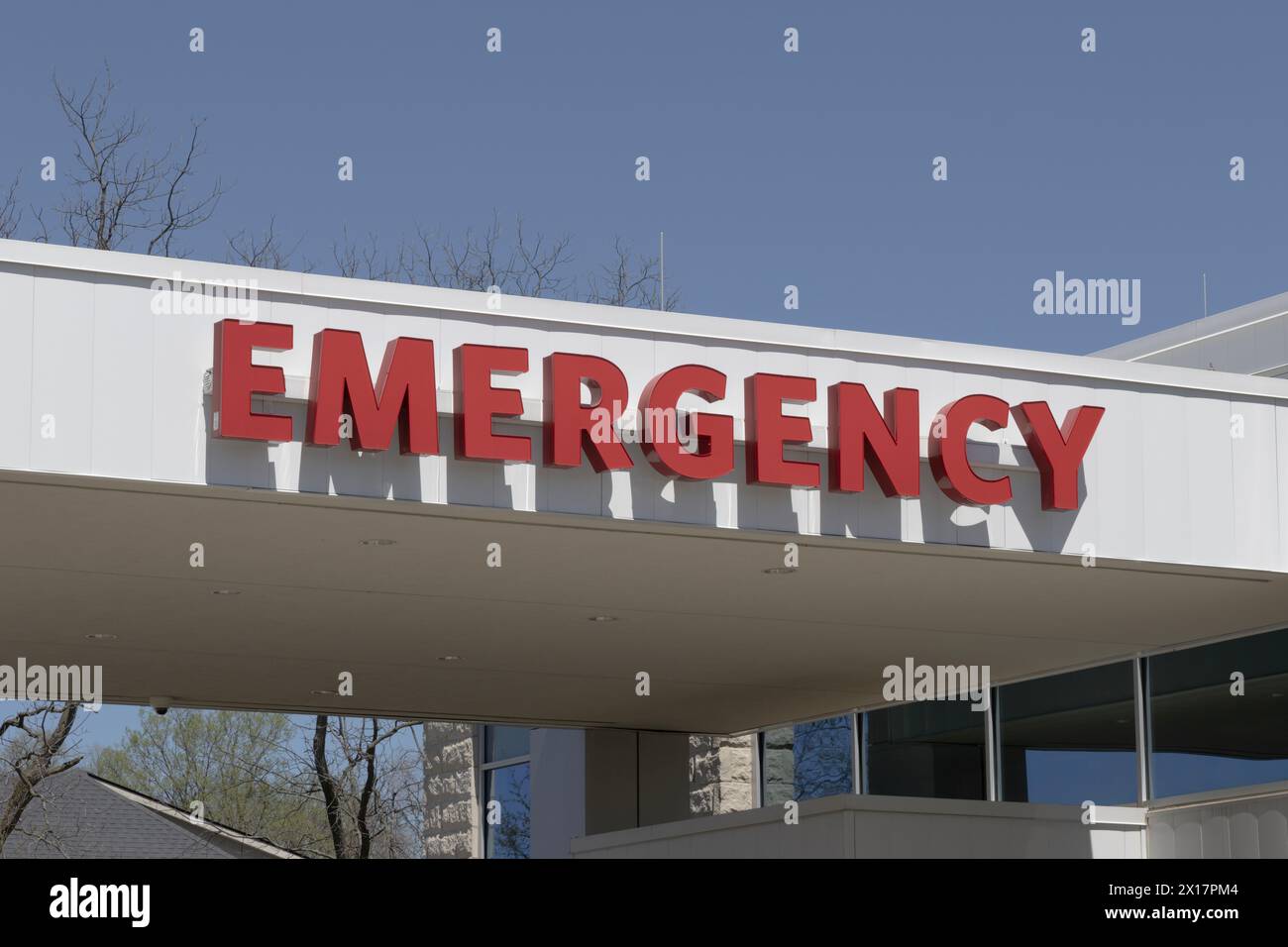 Emergency Room ER and Emergency Department entrance sign for a hospital ...