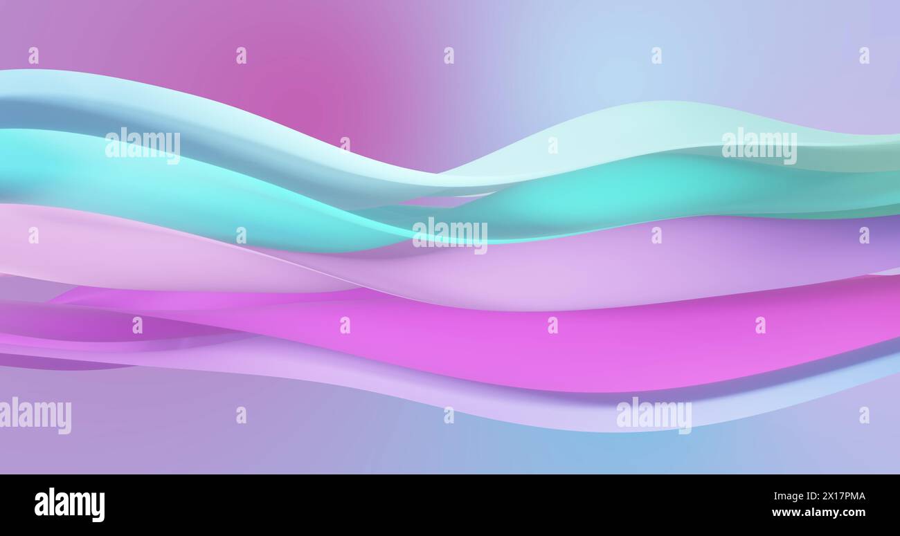 Image of pink to blue gradient layers waving over gradient background ...