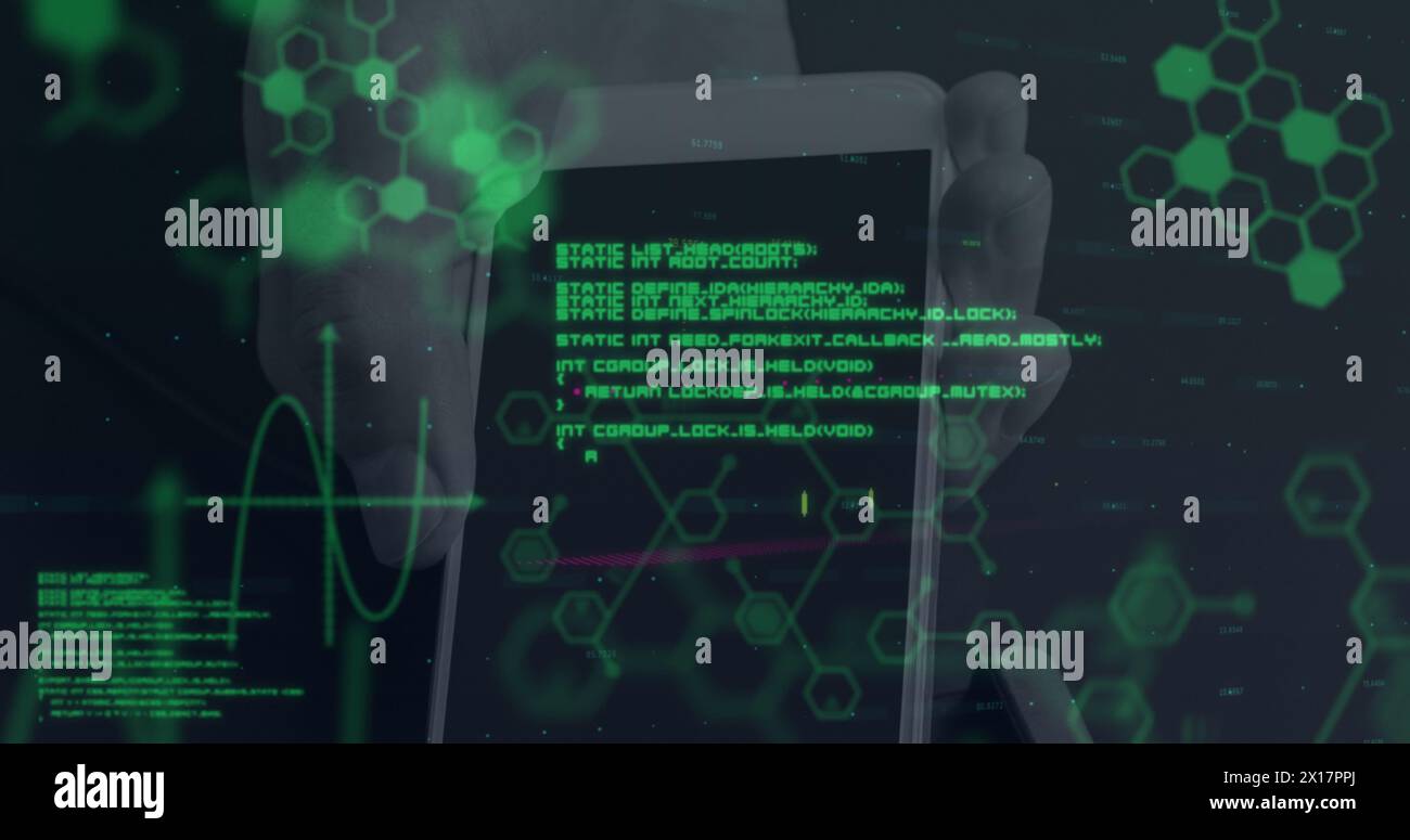 Image of financial data processing over payment terminal Stock Photo ...