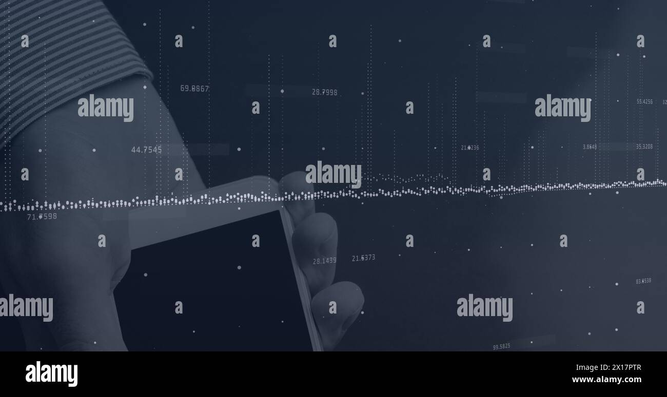Image of financial data processing over payment terminal Stock Photo ...