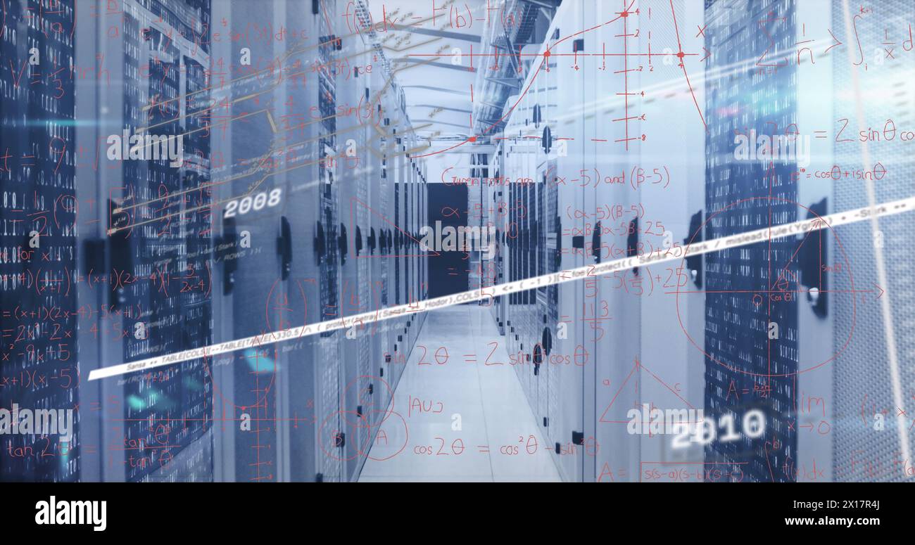 Image of data processing over server room Stock Photo - Alamy