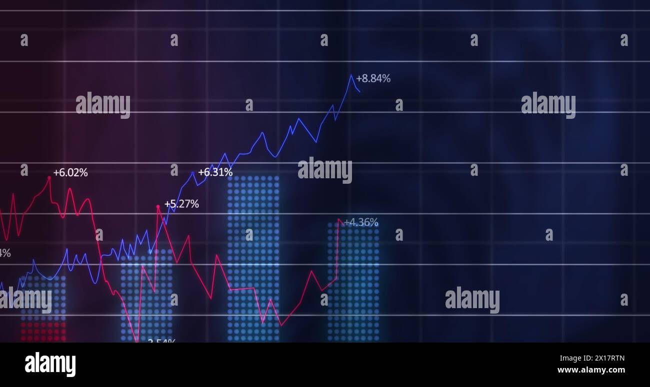 Image Of Statistical Data Processing Over Grid Network Against Purple 8710