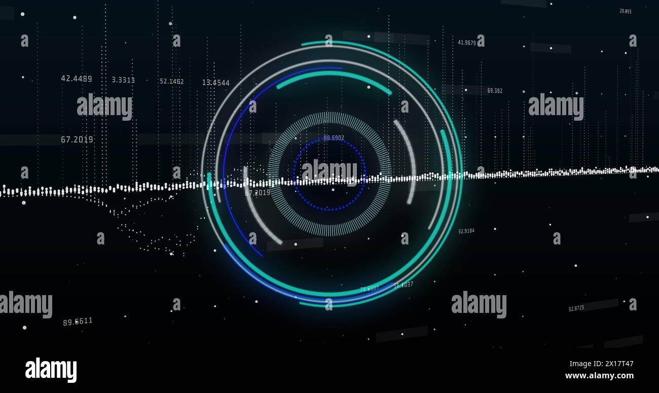 Image of numbers and data processing over scope scanning Stock Photo - Alamy