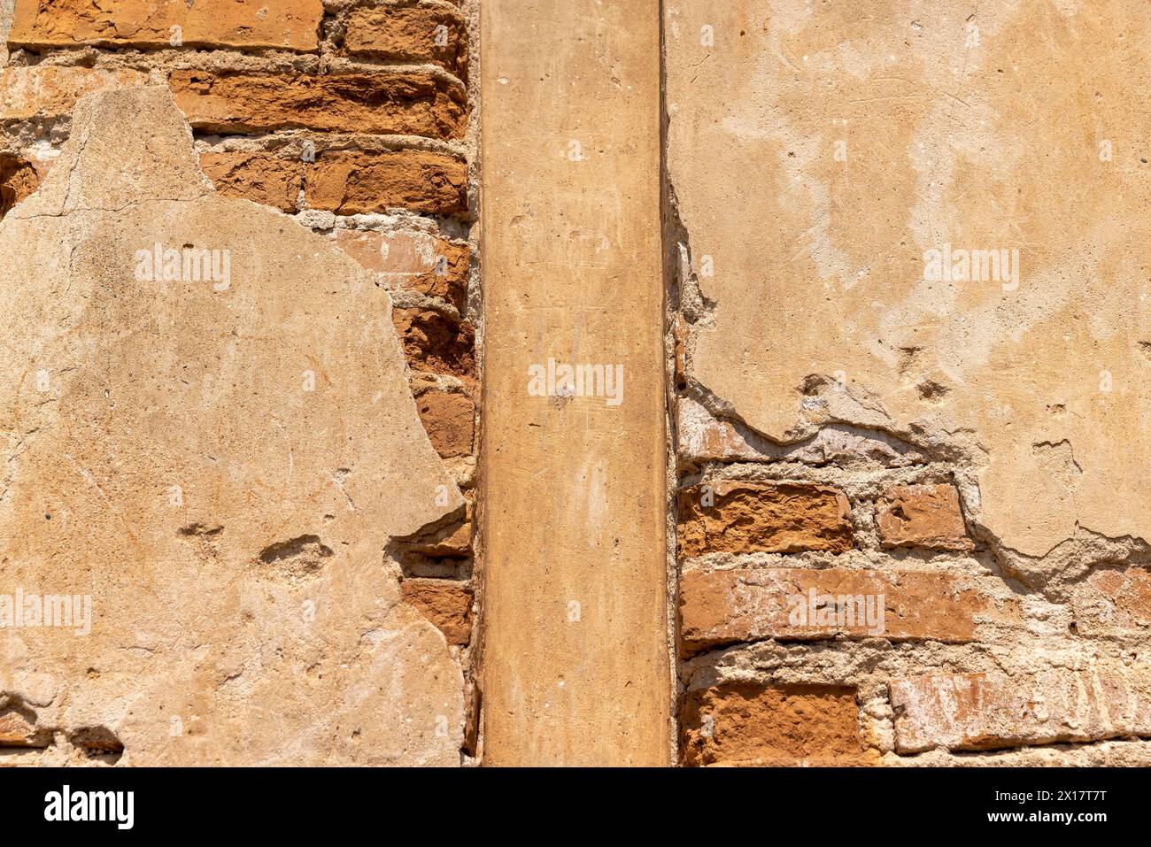 red brick ruins , damaged red bricks from the wall of an ancient ...