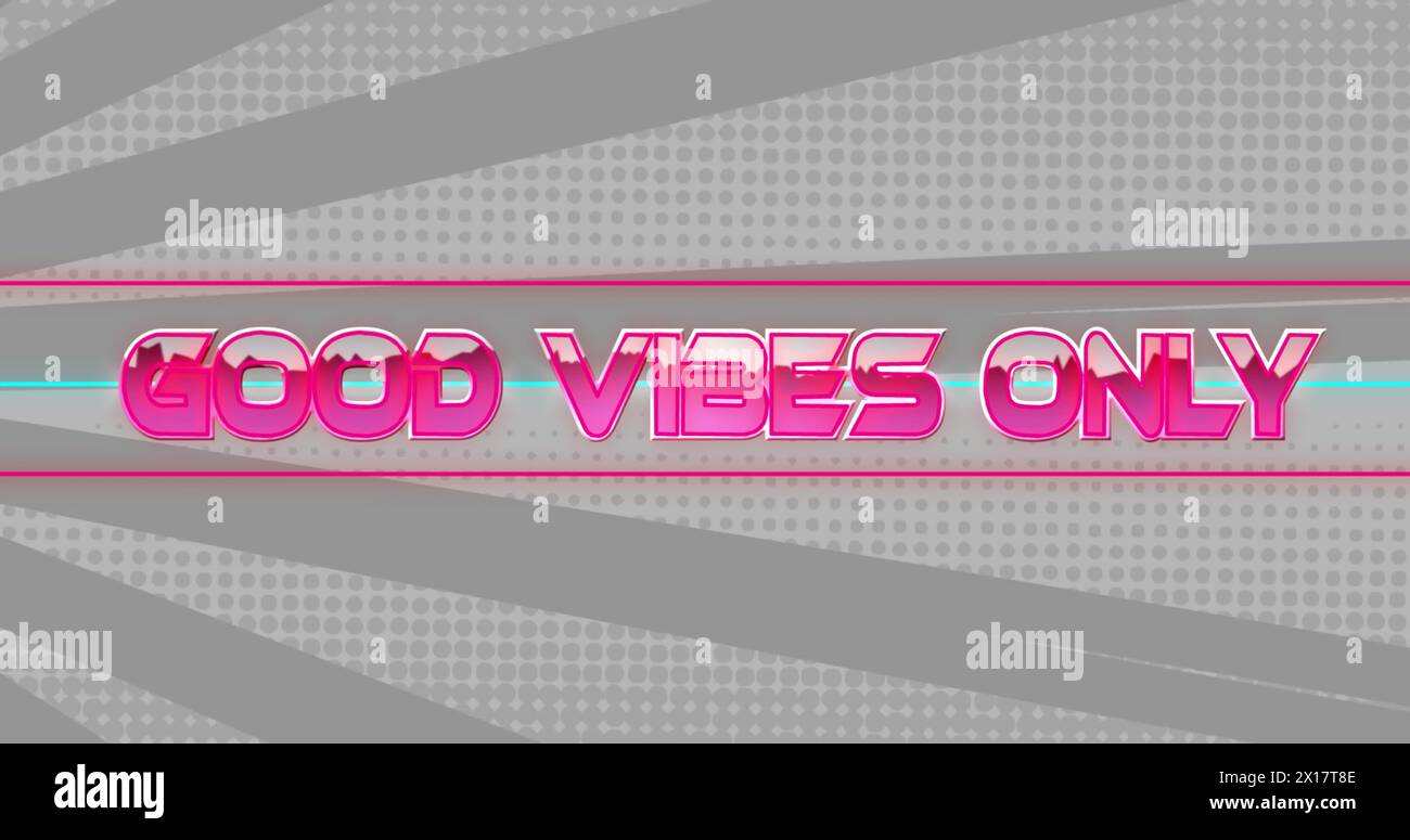 Image of good vibes only text over neon background Stock Photo - Alamy