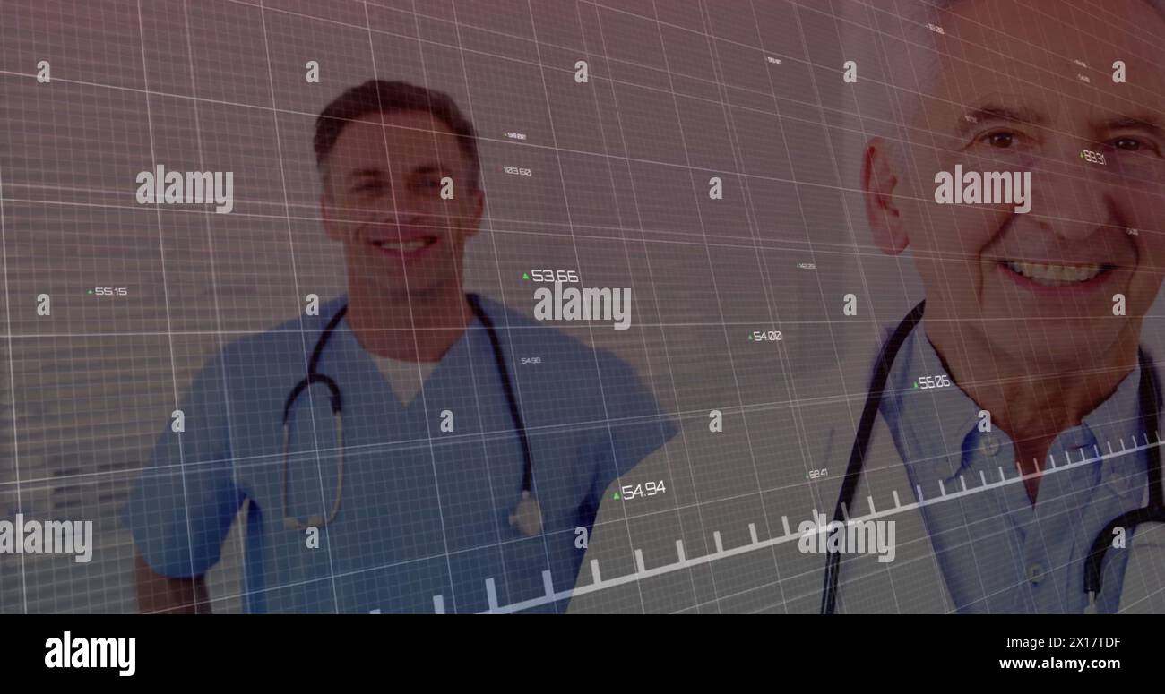 Image of data processing over diverse doctors Stock Photo - Alamy