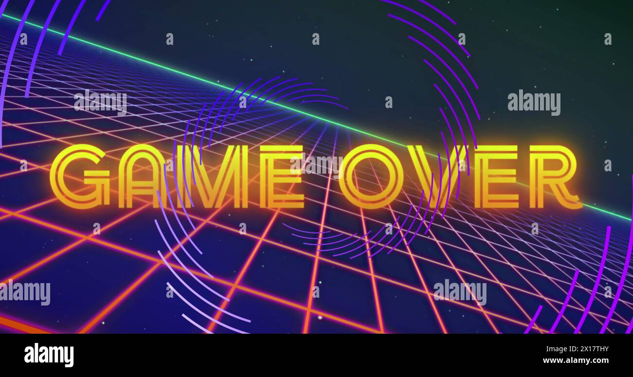 Image of game over text with shapes over black backround Stock Photo ...