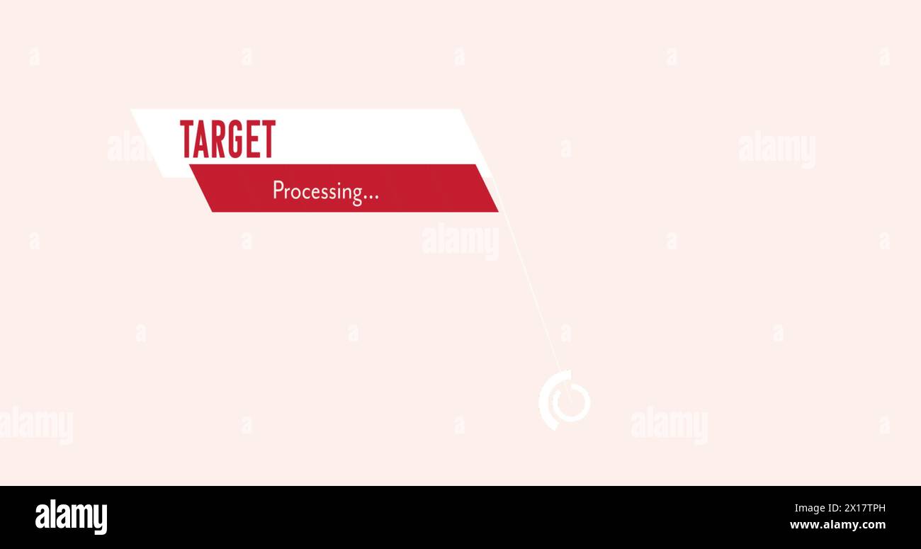 Image of target processing text over shapes on beige background Stock ...