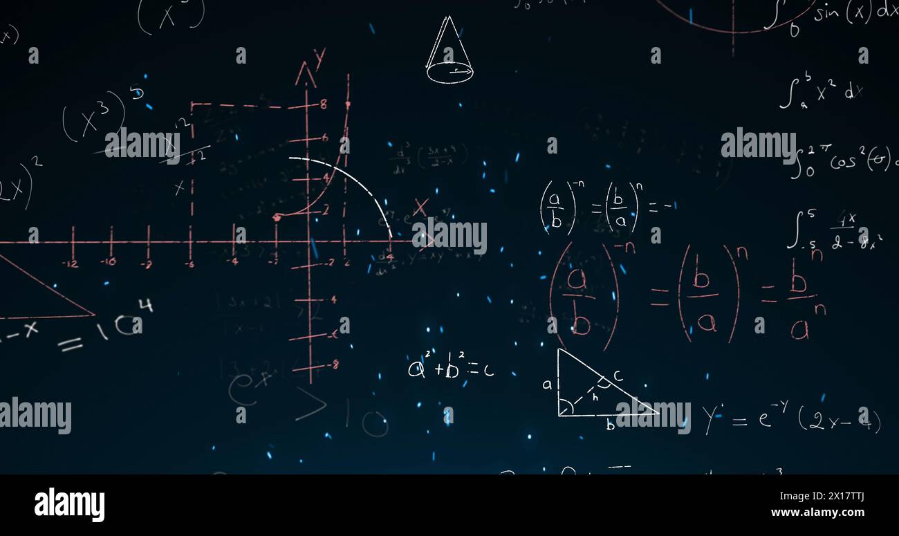 Image of mathematical equations on black background Stock Photo - Alamy