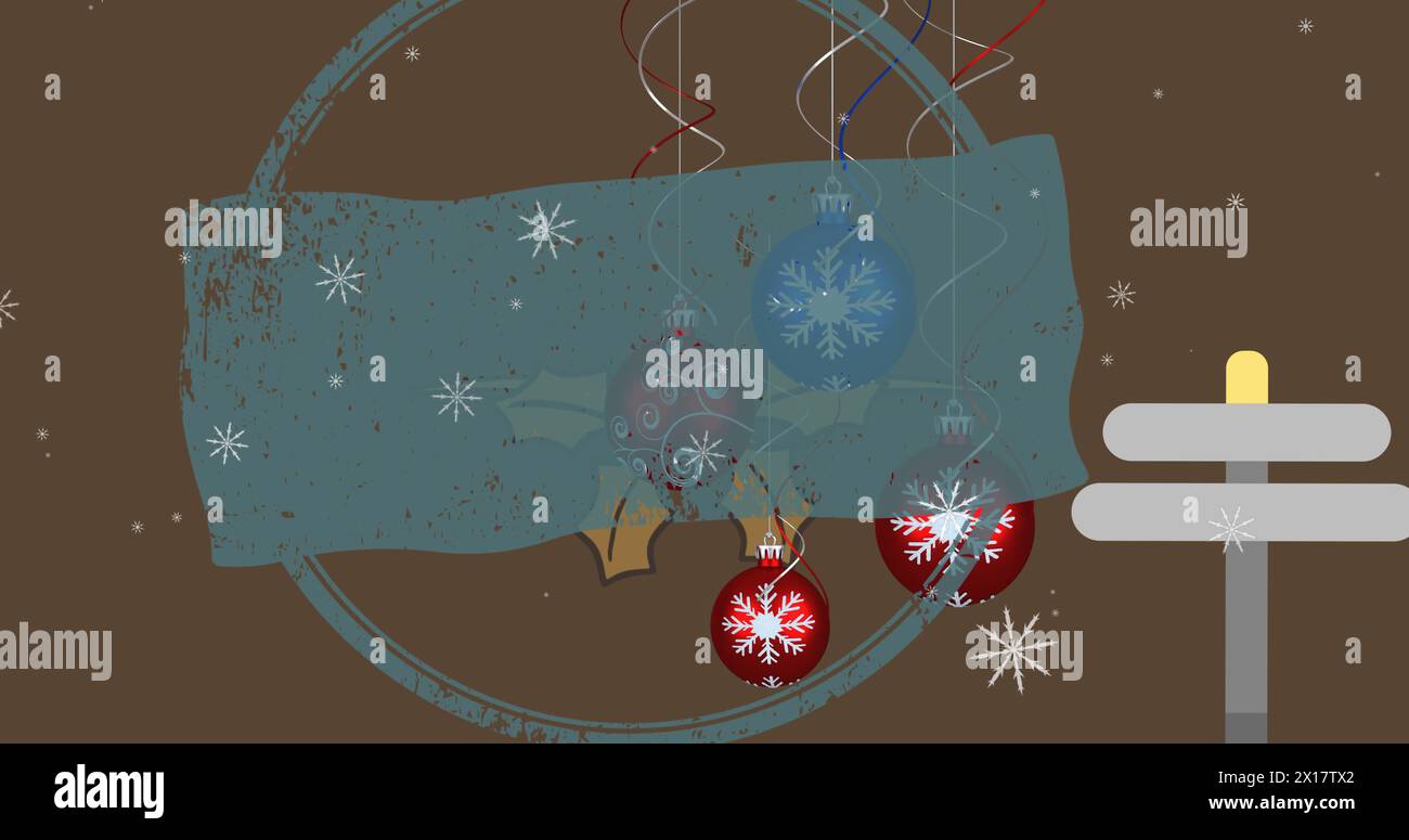 Animation snow falling over shapes hi-res stock photography and images ...